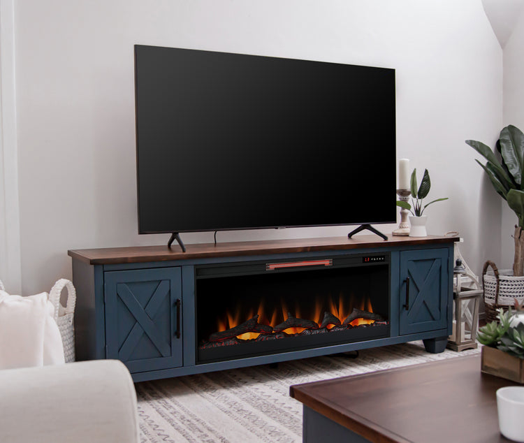 Liberty Fireplace TV Stand for 75-85" TVs, Farmhouse Modern – Realcozy