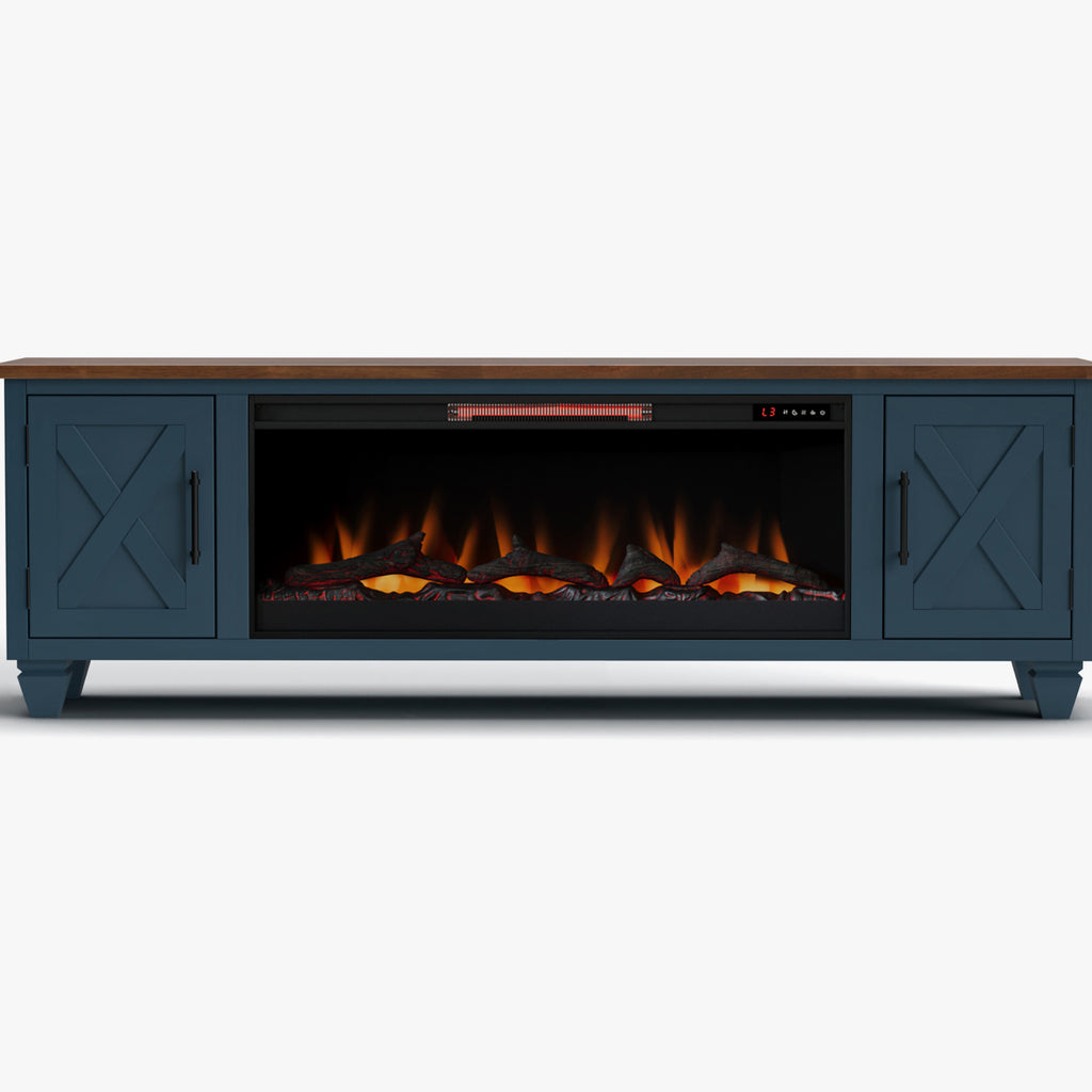 78" Liberty Fireplace TV Stand for 75-85" TVs, Modern Farmhouse – Realcozy