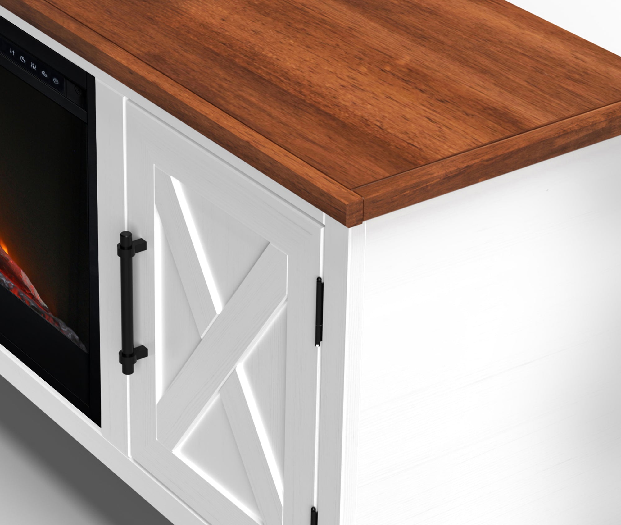 Liberty Fireplace TV Stand for 75-85" TVs, Farmhouse Modern – Realcozy