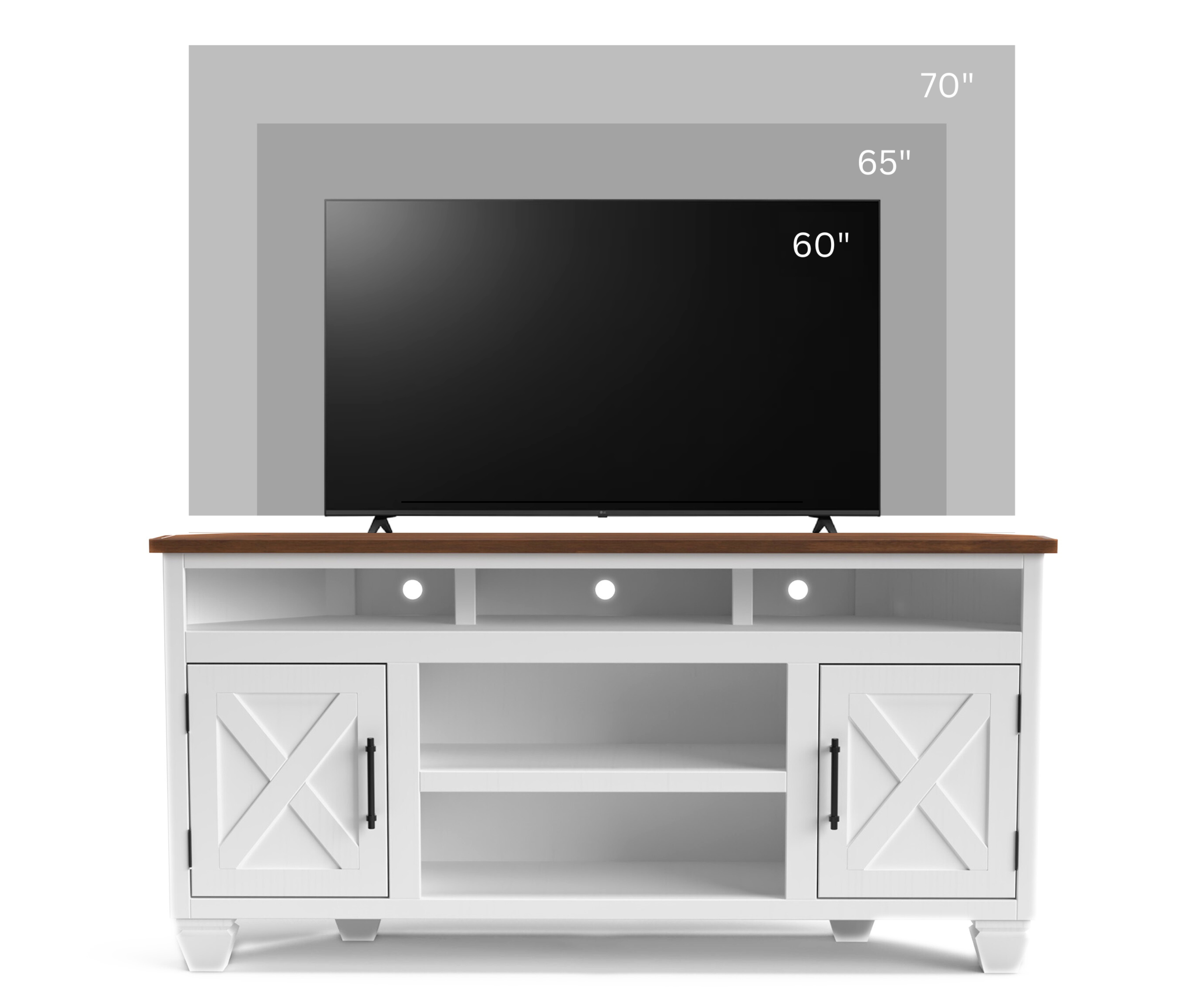 64" Liberty Corner TV Stand for 55", 65", and 70" TVs - Farmhouse ...
