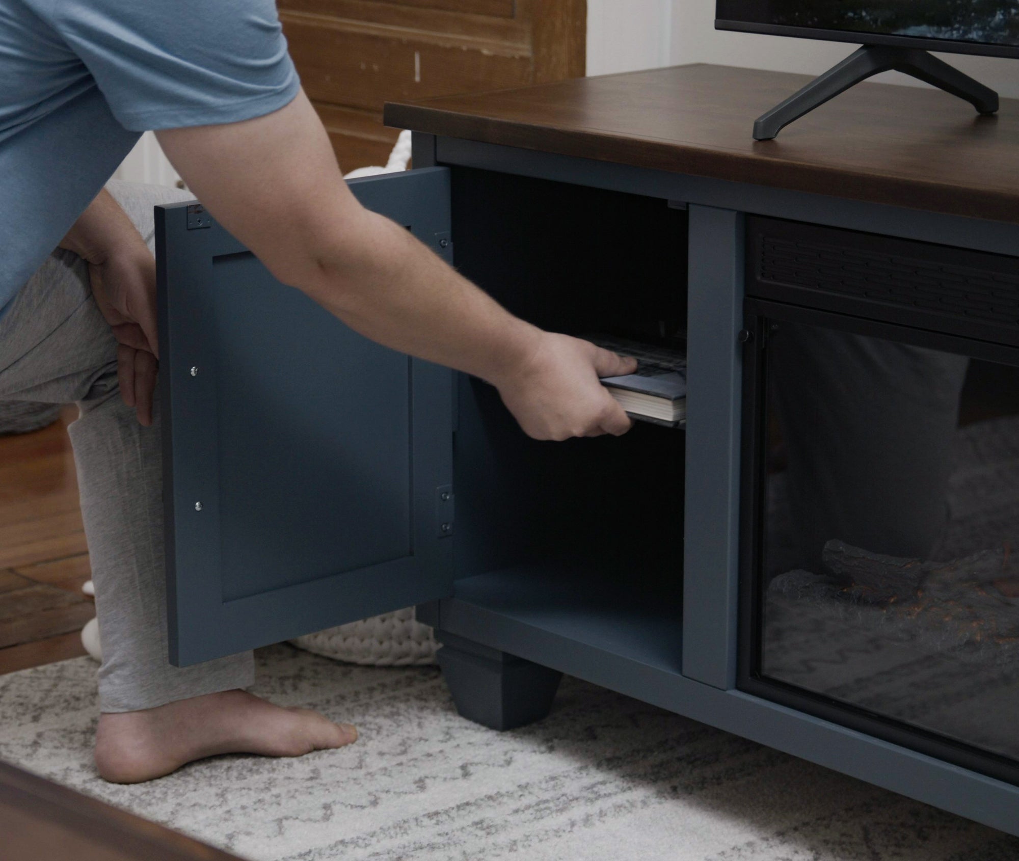 Liberty Fireplace TV Stand for 75-85" TVs, Farmhouse Modern – Realcozy